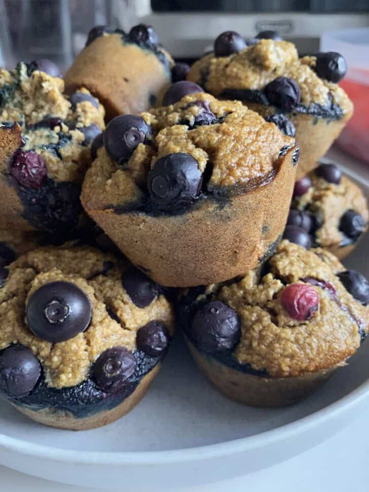 Flourless Blueberry Muffins - Hungry Happens