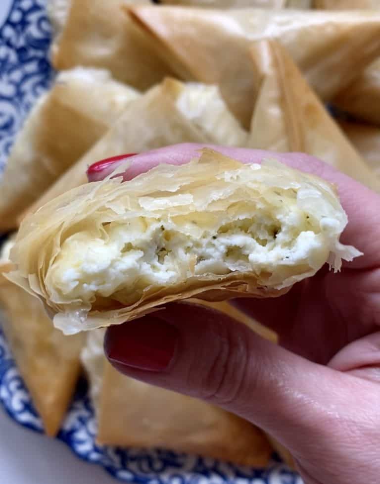 Tiropitakia (Greek Triangle Cheese Pies) - Hungry Happens