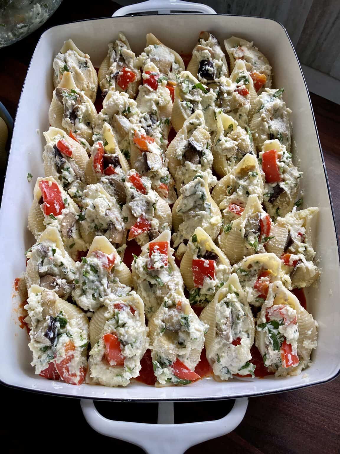 Roasted Vegetable Stuffed Shells - Hungry Happens