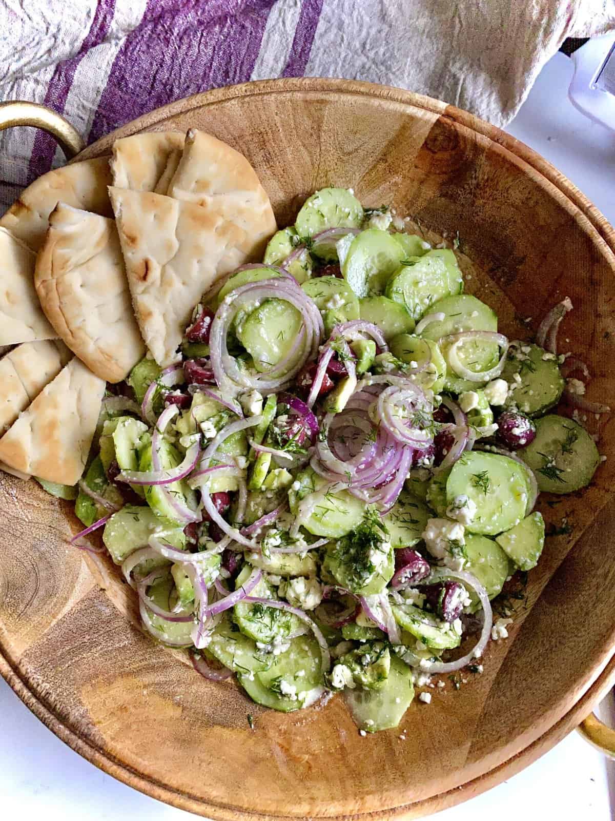 Feta Cucumber Avocado Salad (Avocado Salata) - Hungry Happens