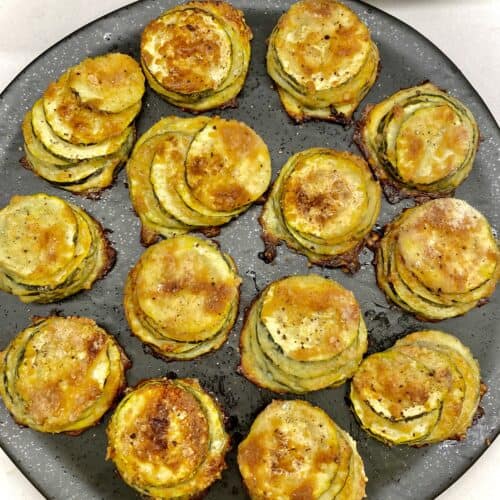 Baked Cheesy Zucchini Stacks - Hungry Happens