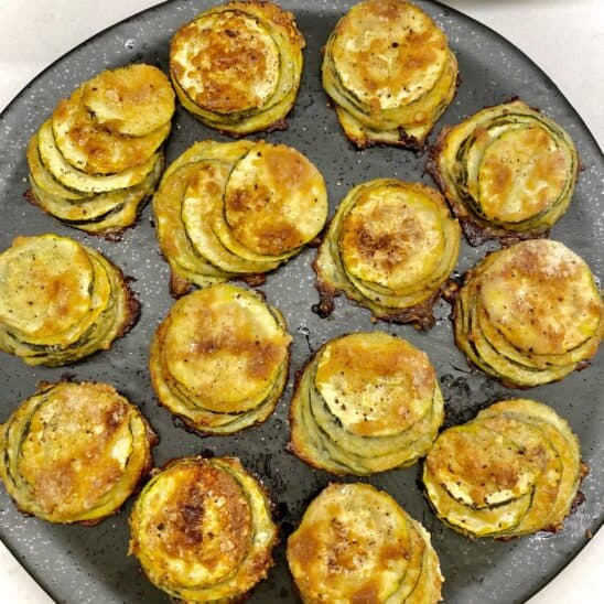 Baked Cheesy Zucchini Stacks - Hungry Happens
