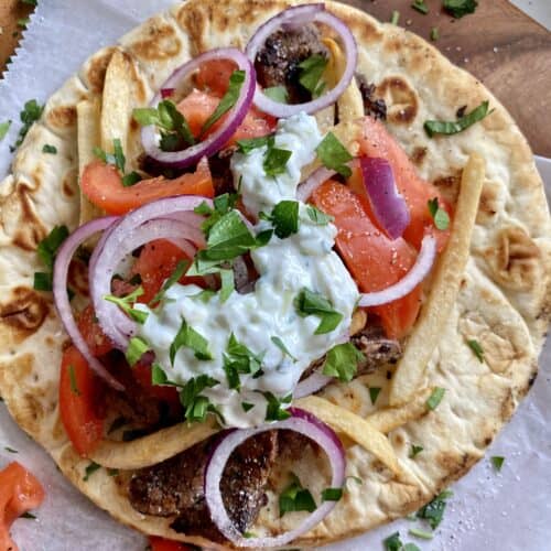 Easy Steak Souvlaki Wrap - Hungry Happens