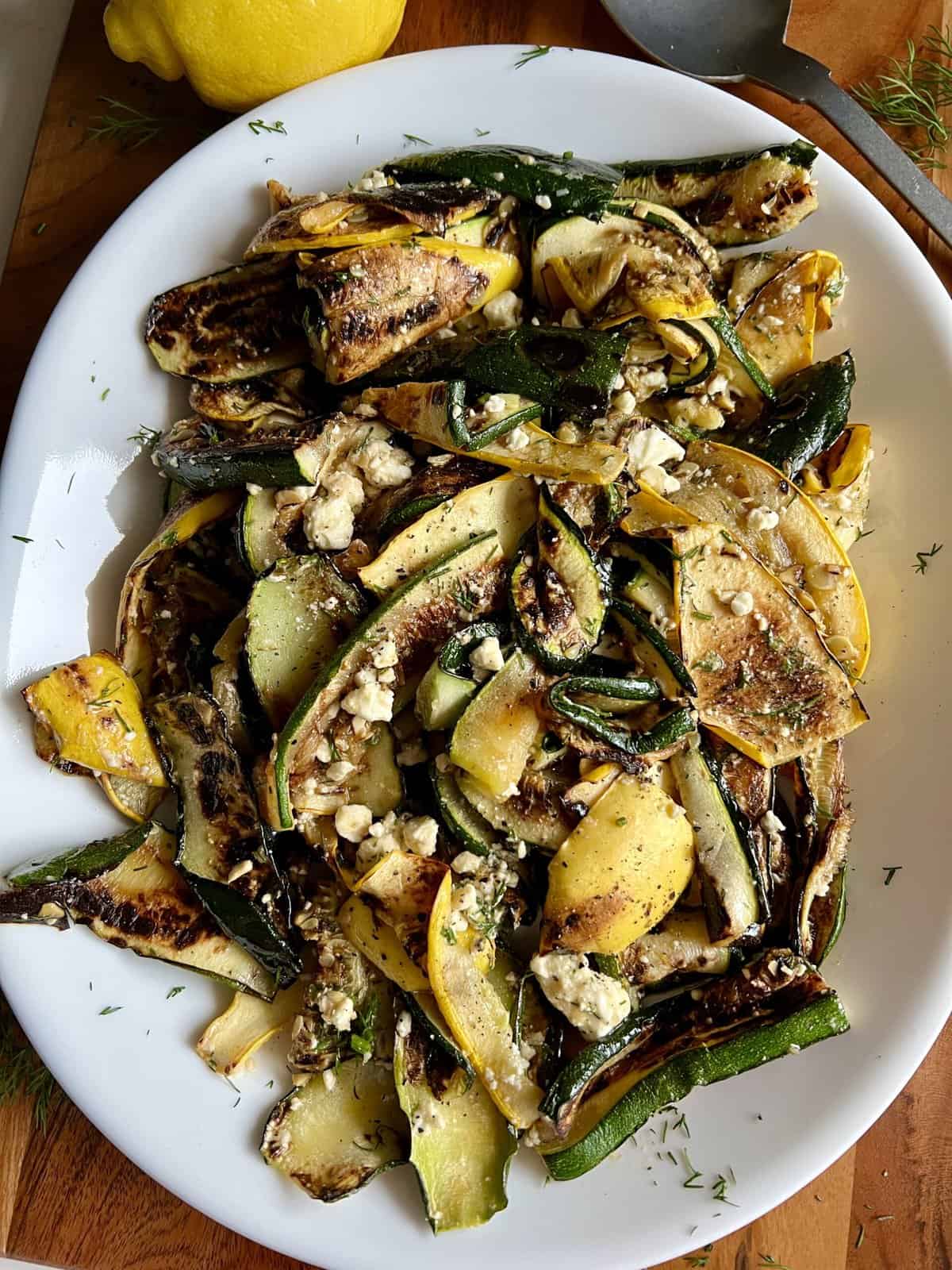 Grilled Zucchini and Feta Salad - Hungry Happens