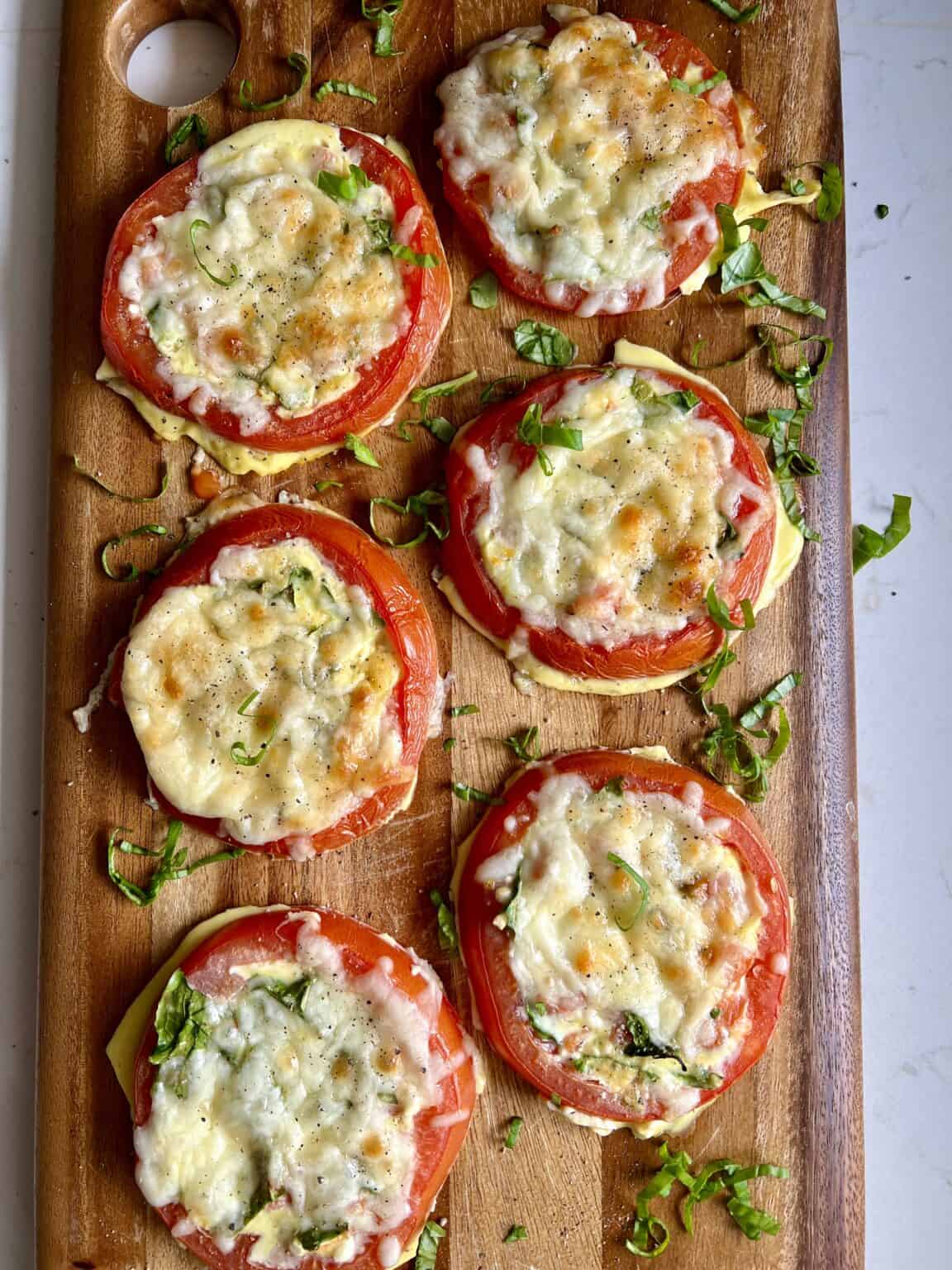 Cheesy Baked Tomato Slices - Hungry Happens