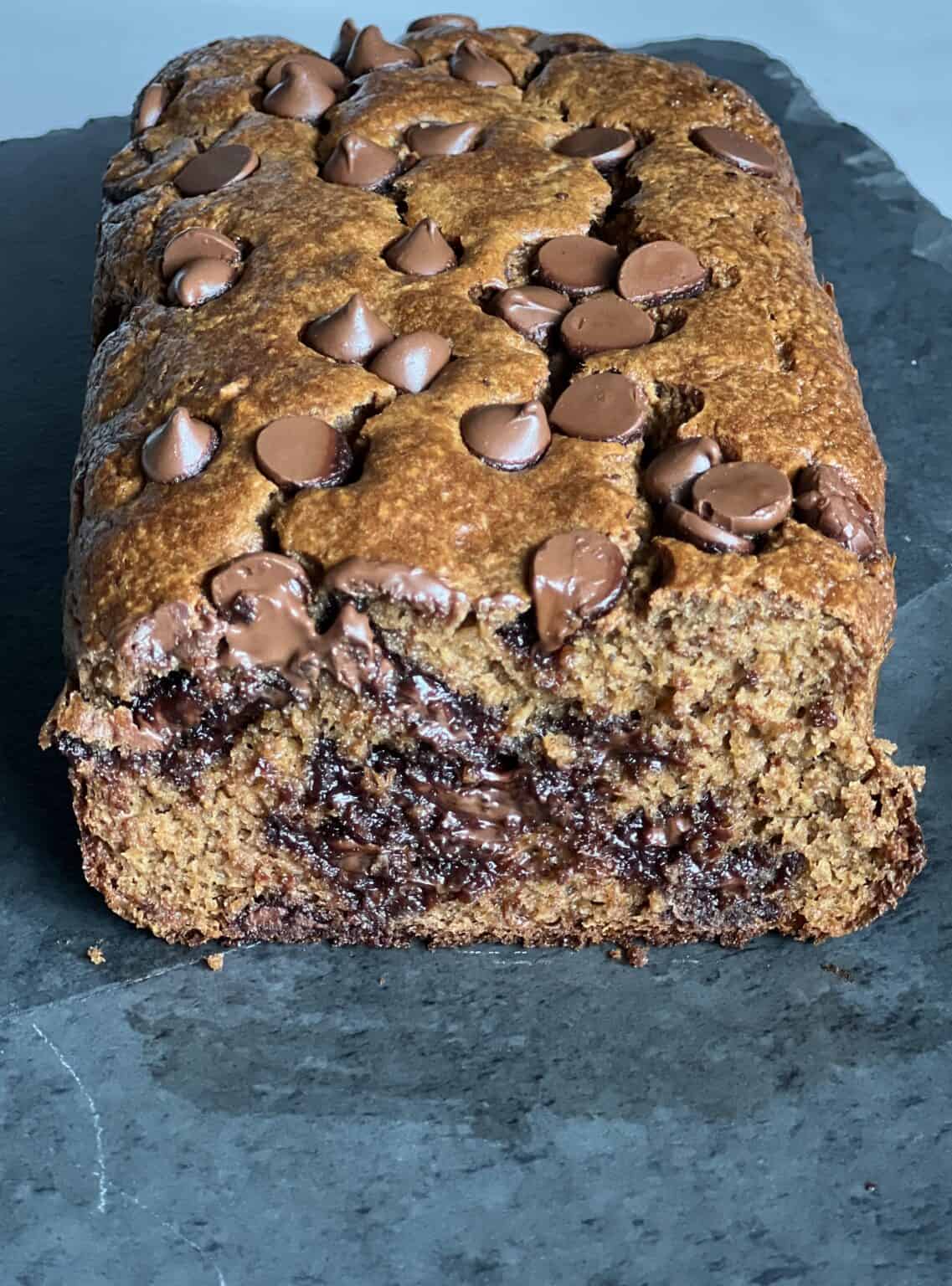 Flourless Banana Chocolate Oat Bread - Hungry Happens