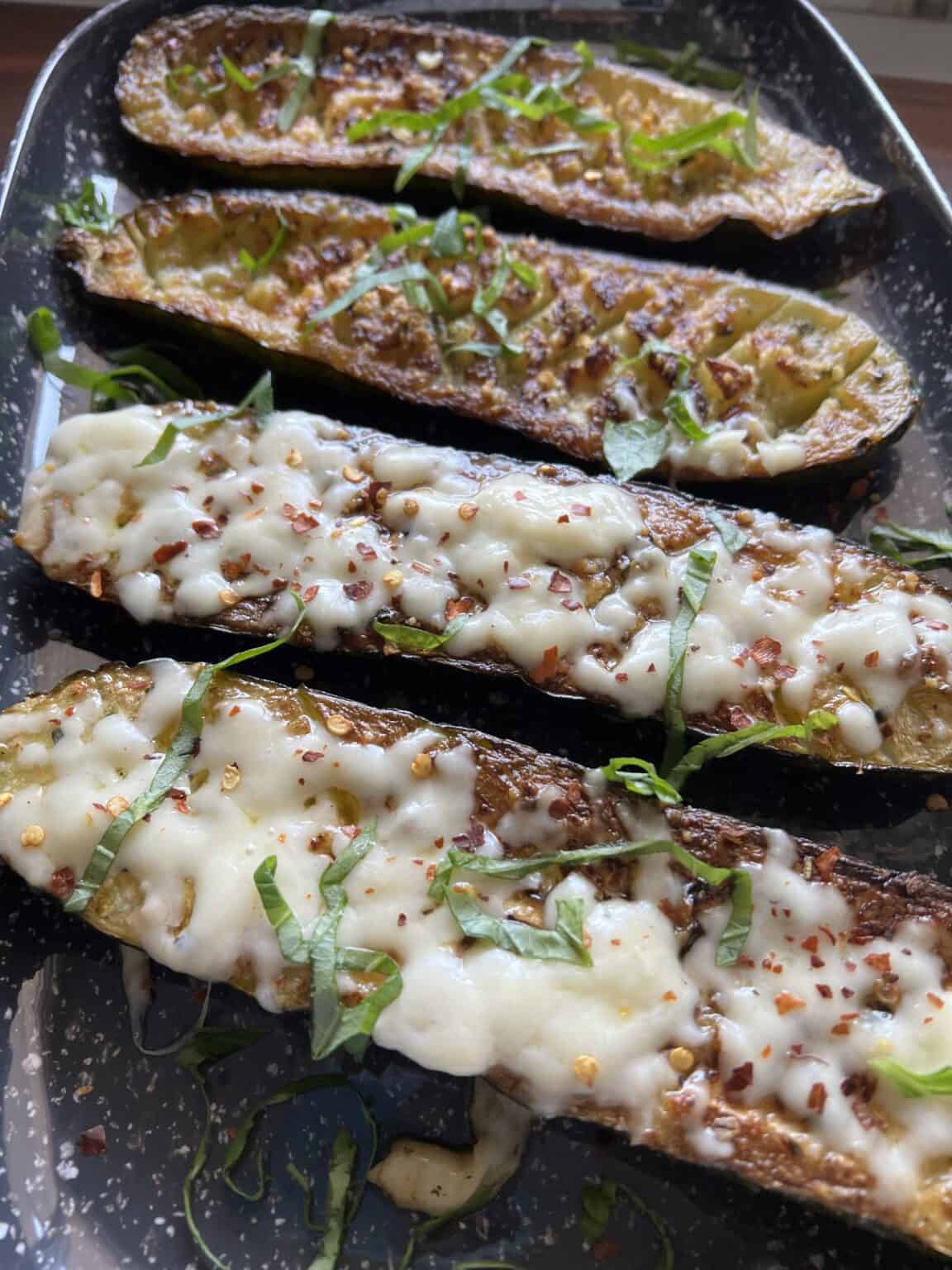 Cheesy Garlicky Zucchini Steaks - Hungry Happens
