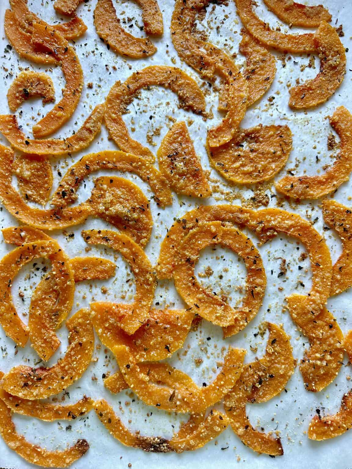 Crispy Baked Butternut Squash Strips - Hungry Happens