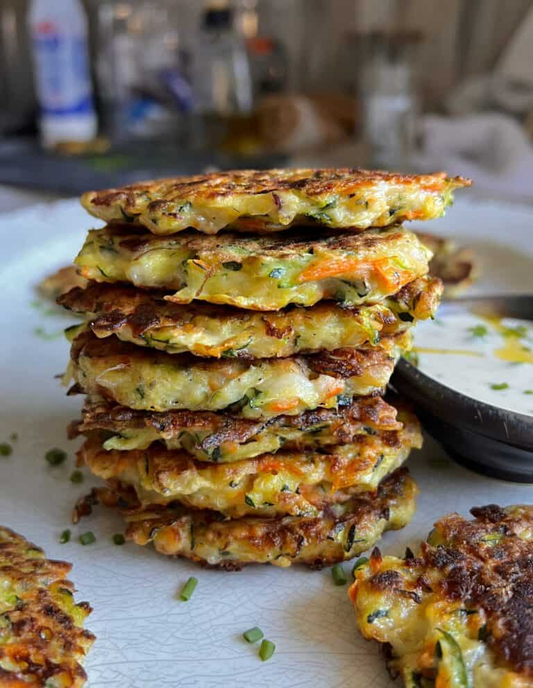 Cheesy Vegetable Fritters - Hungry Happens