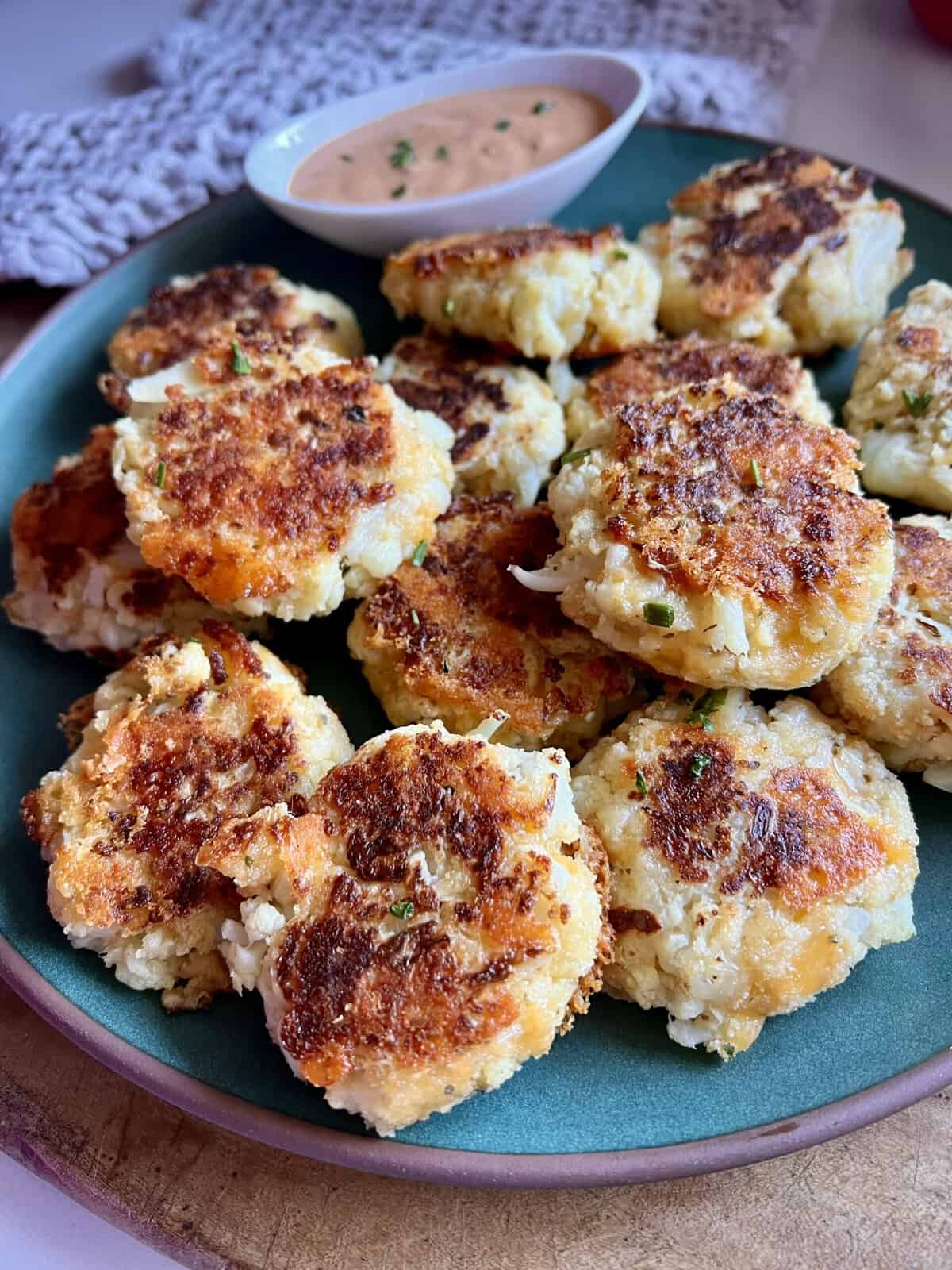 Easy Cheesy Cauliflower Nuggets - Hungry Happens
