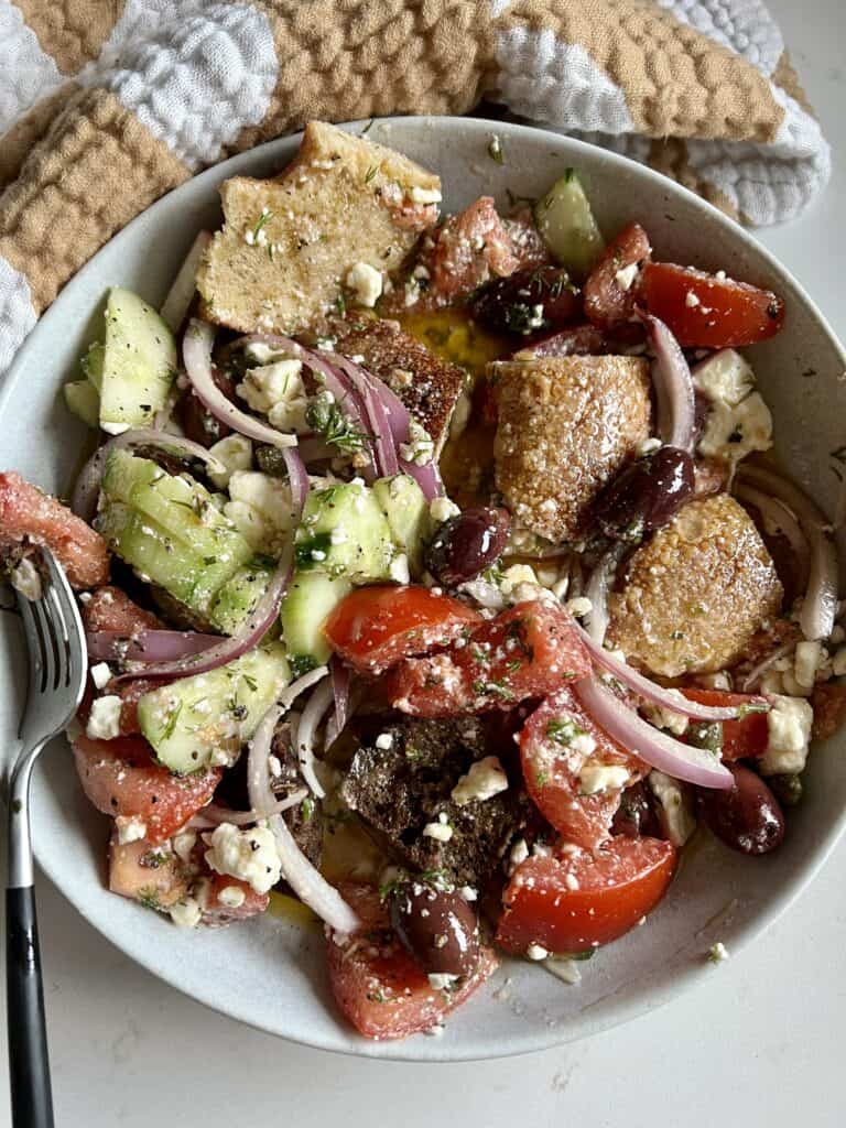 Dakos Salata (Cretan Salad) - Hungry Happens