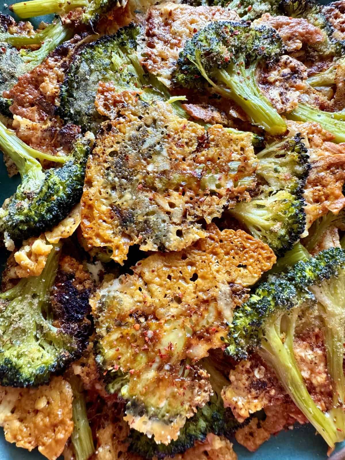 Crispy Parmesan Broccoli Chips aka Smashed Broccoli - Hungry Happens