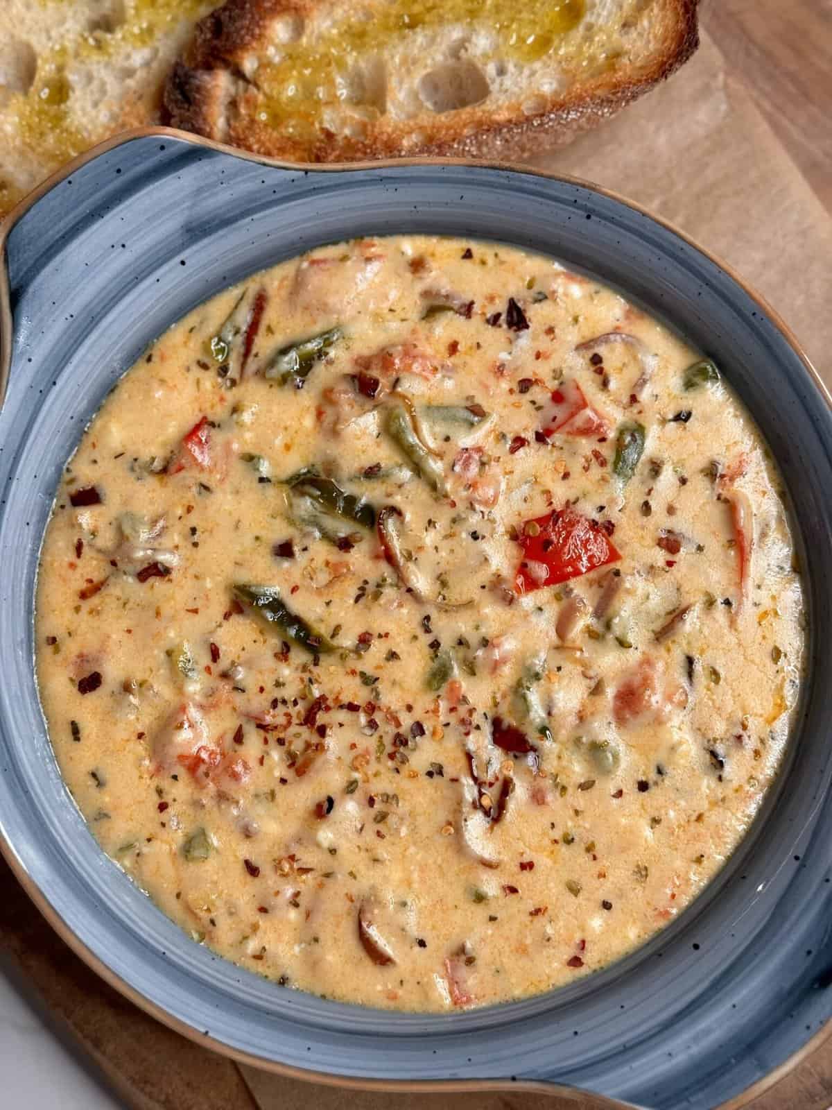 10 Minute Skillet Bouyourdi Feta Dip - Hungry Happens