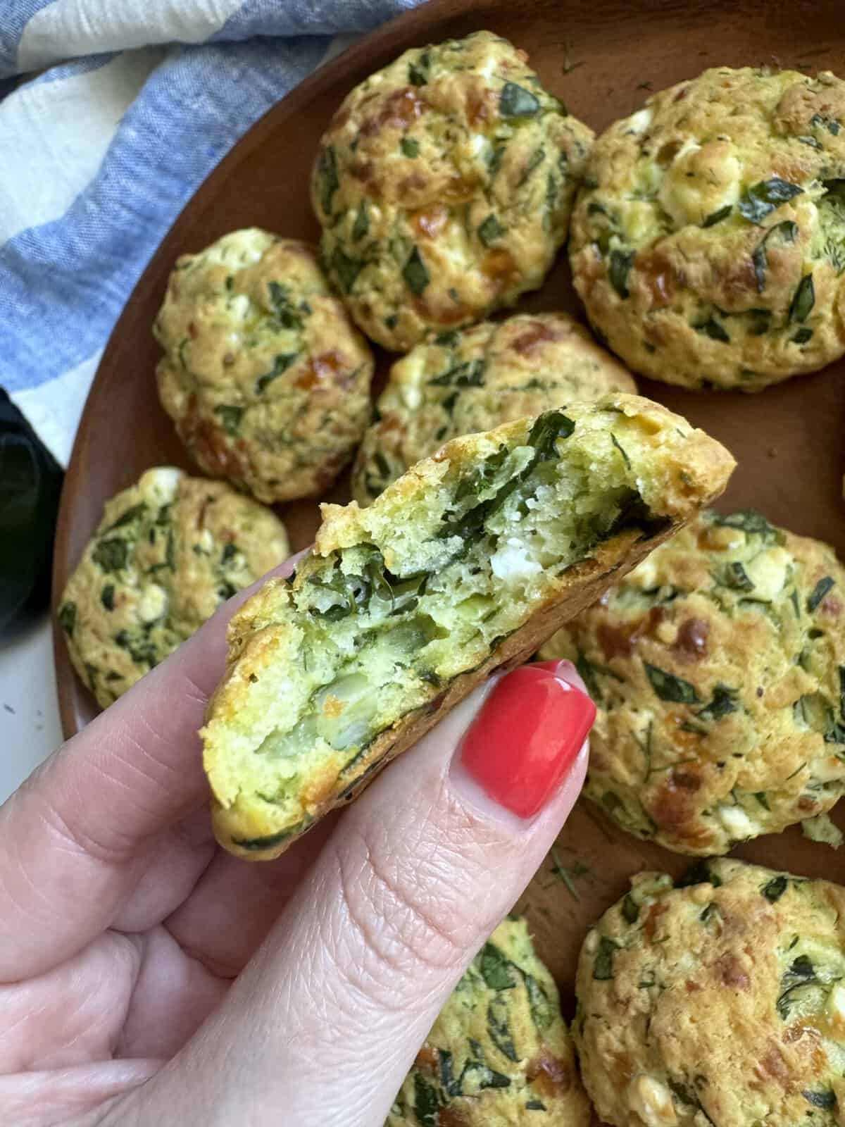 Spanakopita Cookies (Spinach and Feta Cookies) - Hungry Happens