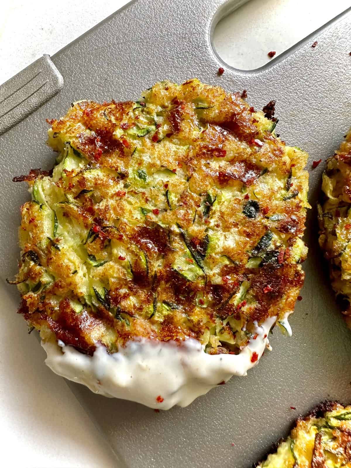 Zucchini Cottage Cheese Fritters - Hungry Happens