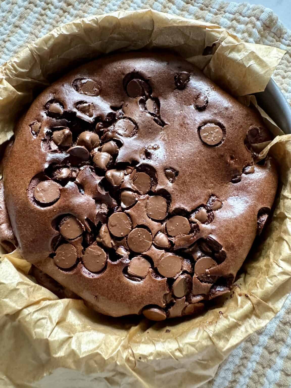 Lighter Chocolate Cottage Cheese Cheesecake (Gluten Free) - Hungry Happens