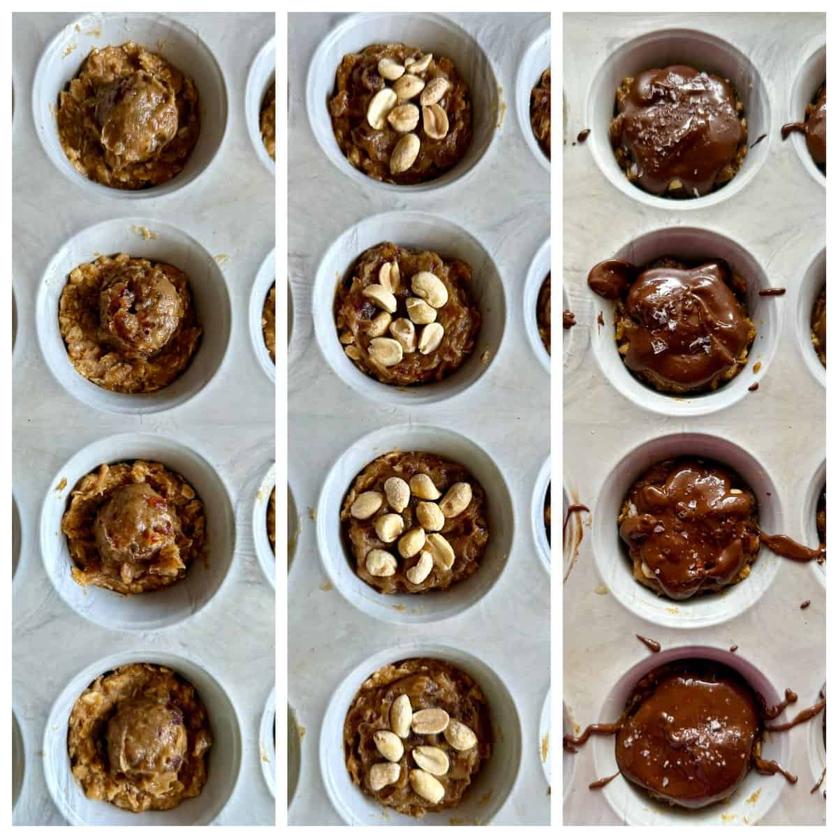 No Bake Snickers Oat Cups - Hungry Happens