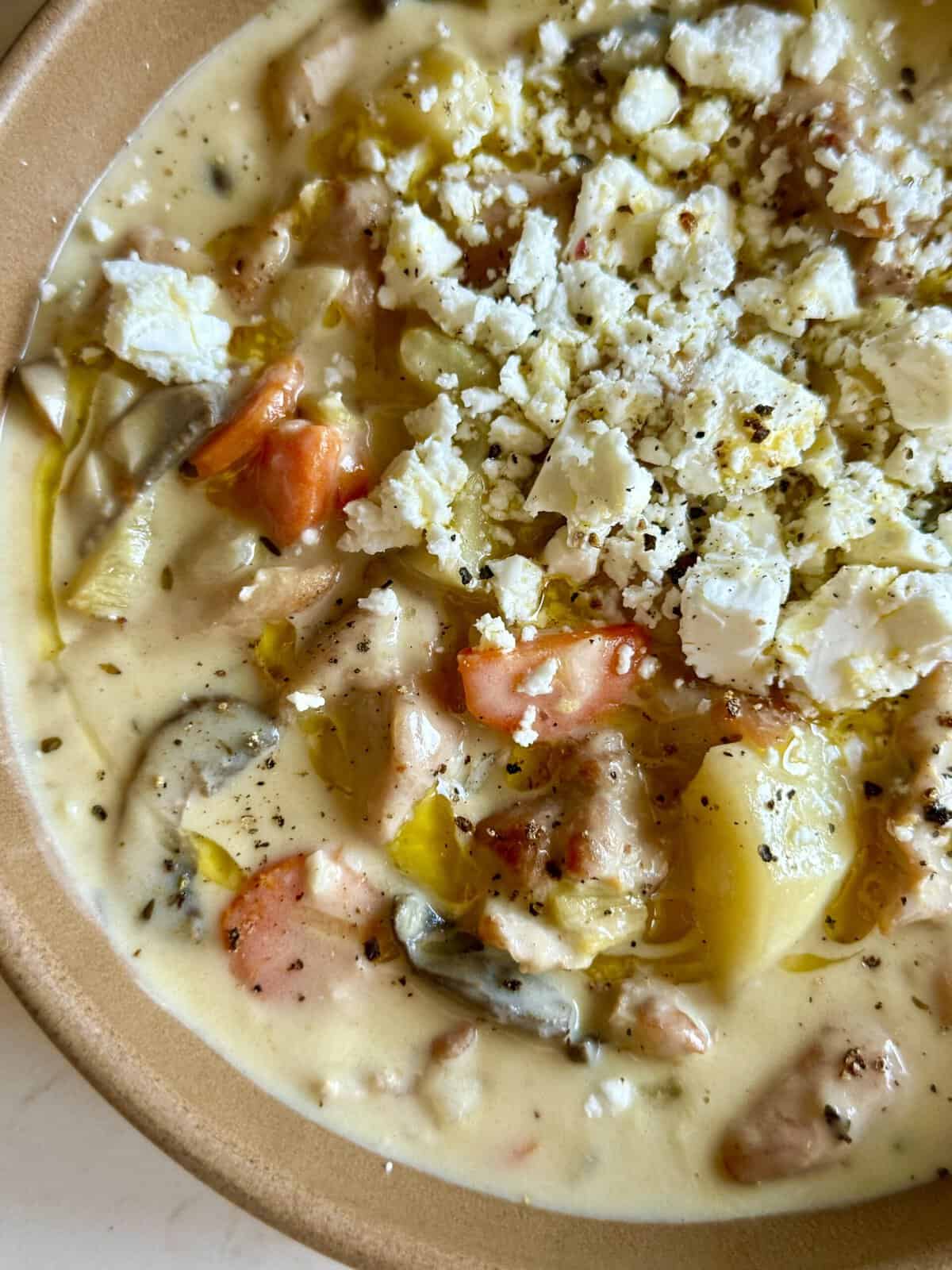 Greek Lemon Chicken Stew (One Pot) - Hungry Happens