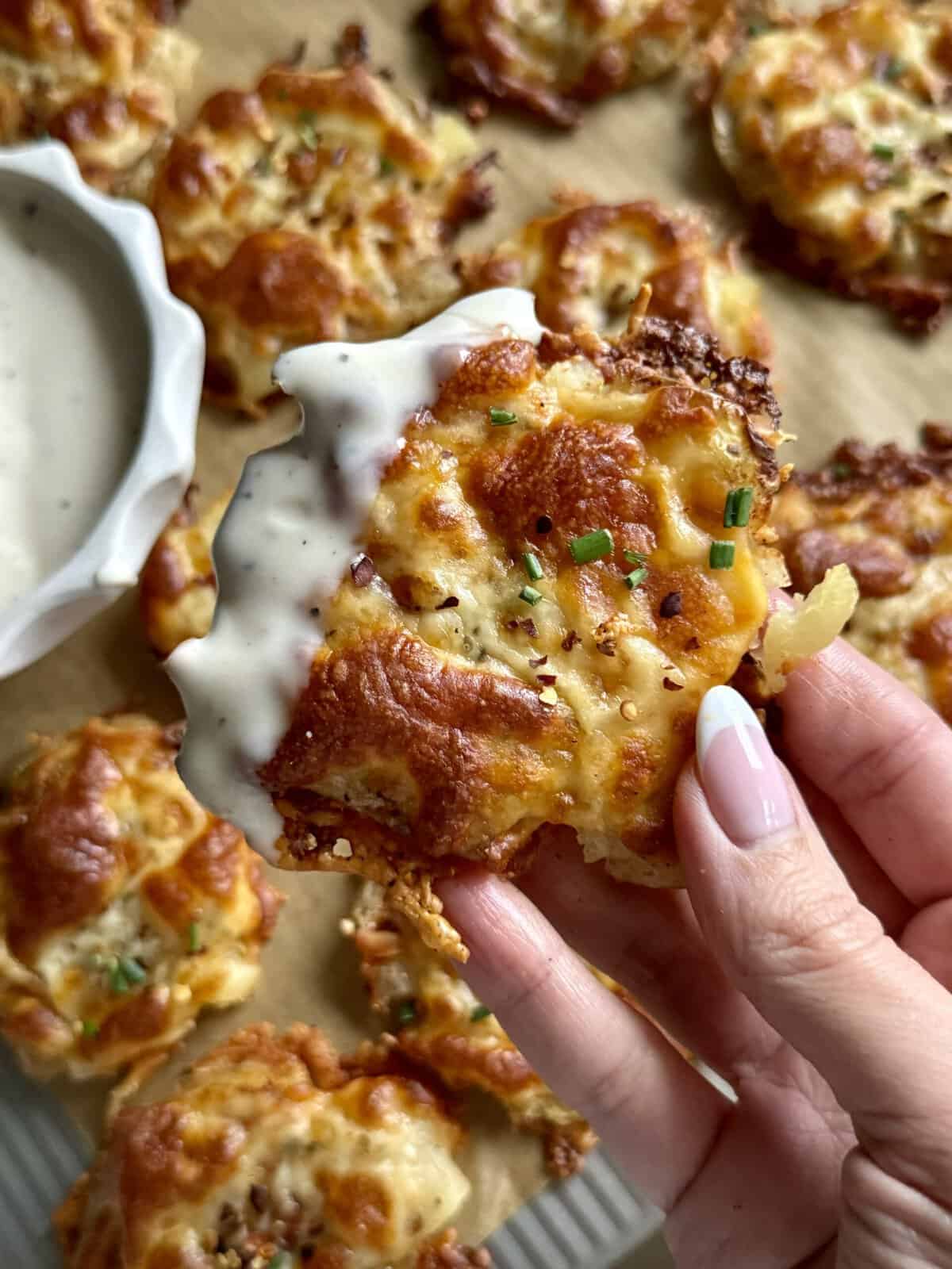 The Best Cheesy Smashed Potatoes - Hungry Happens