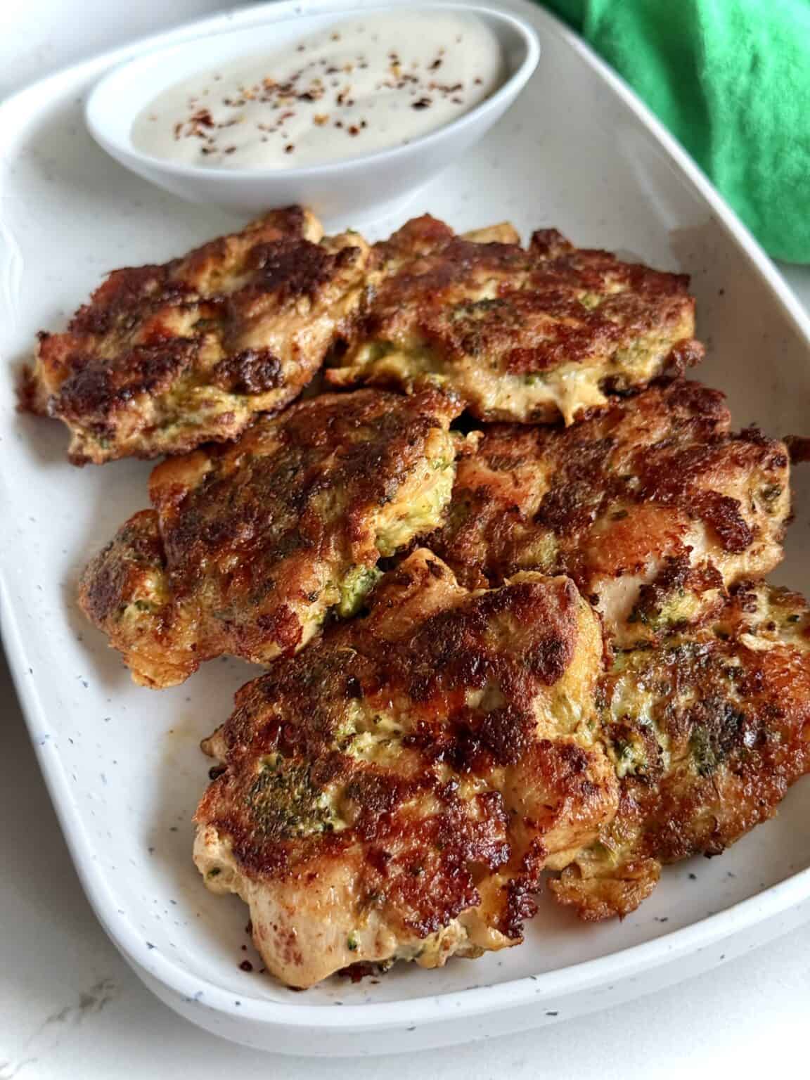 4 Ingredient Broccoli Chicken Fritters (Low Carb) - Hungry Happens