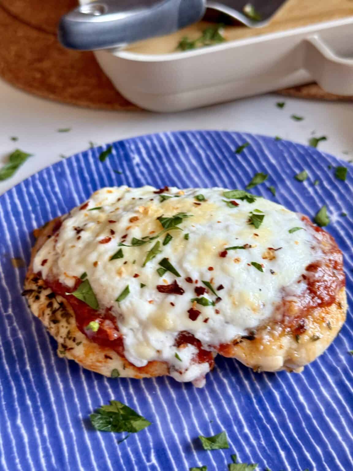 High Protein Chicken Parmesan (with Cottage Cheese) - Hungry Happens