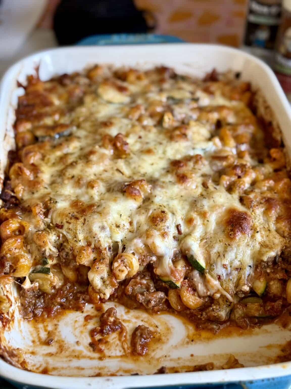 High Protein Italian Pasta Bake - Hungry Happens