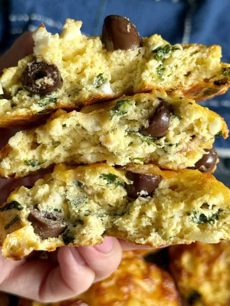 Easy Spinach + Feta Egg Biscuits (Low Carb) - Hungry Happens