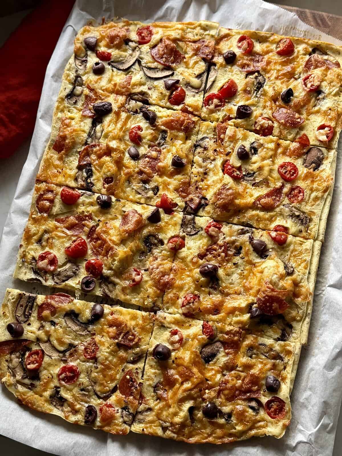 Sheet Pan Pizza Pancake Roll Ups - Hungry Happens
