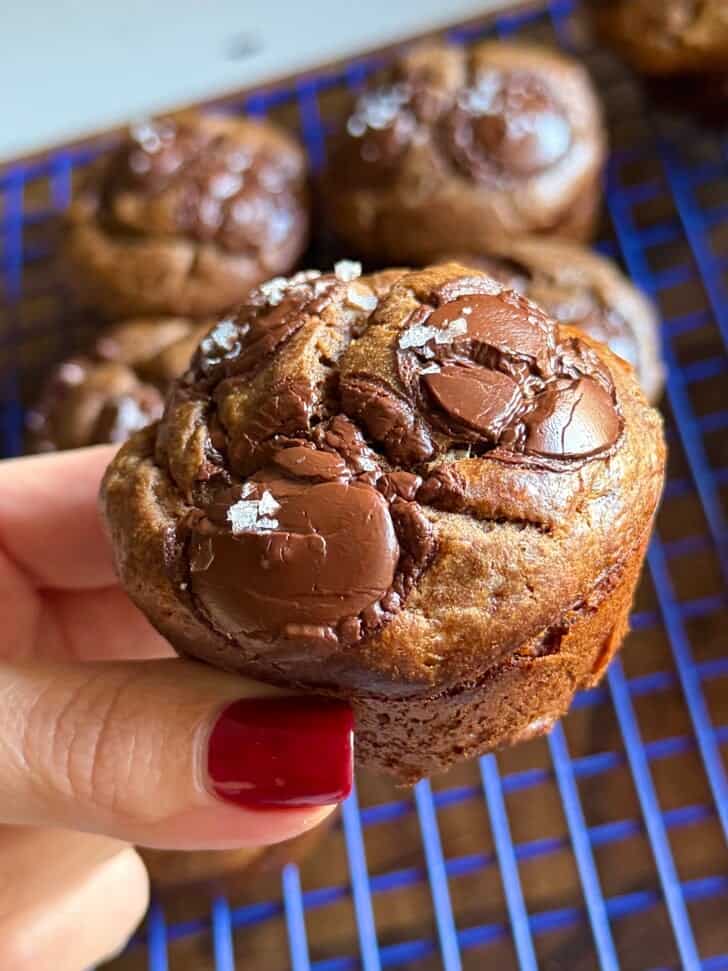 5 Ingredient Double Chocolate Banana Muffins - Hungry Happens