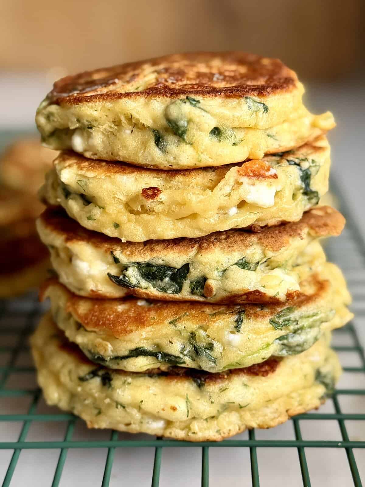 Easy Spinach + Feta Pancakes - Hungry Happens