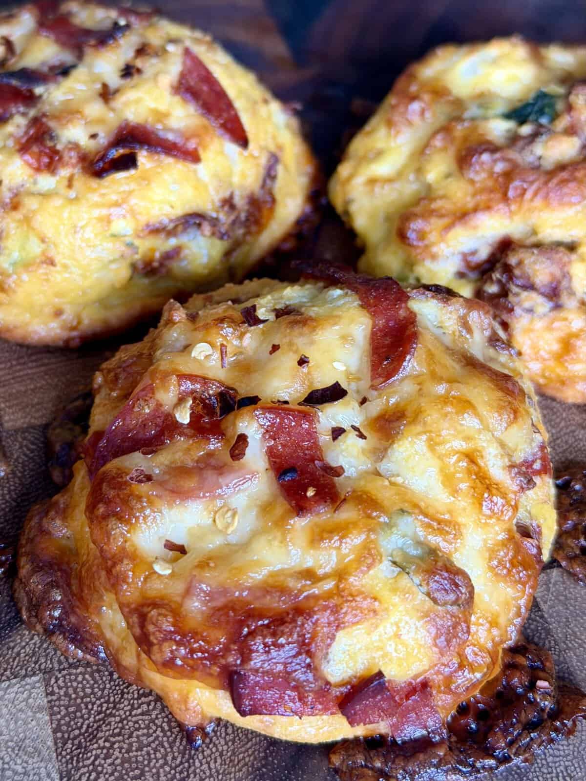 Low Carb Pizza Egg Biscuits (High Protein) - Hungry Happens