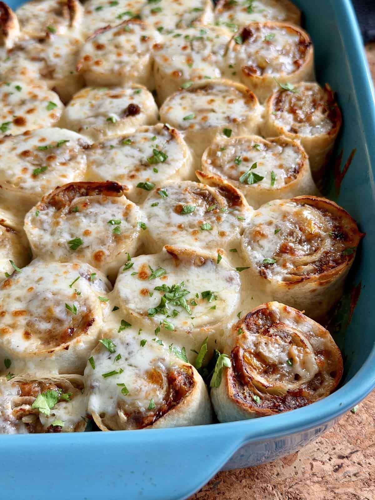 Ground Beef Tortilla Roll Ups - Hungry Happens
